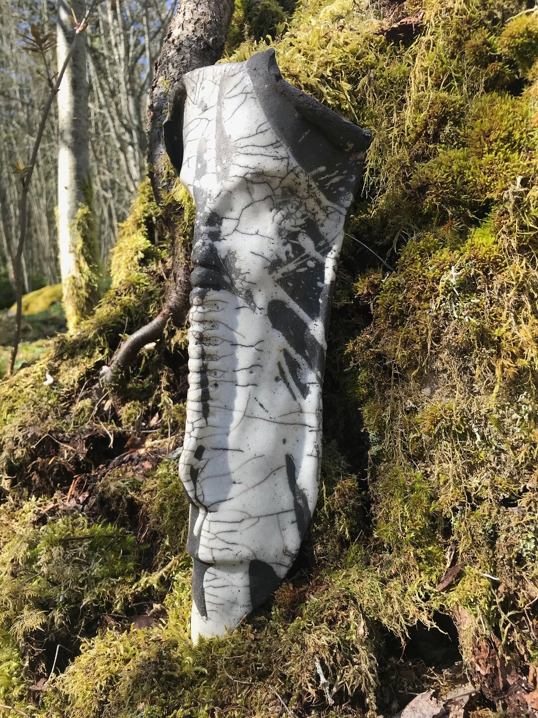 Ceramic Raku Mask, Handmade Art From Sweden, Wall Decoration, Home ...