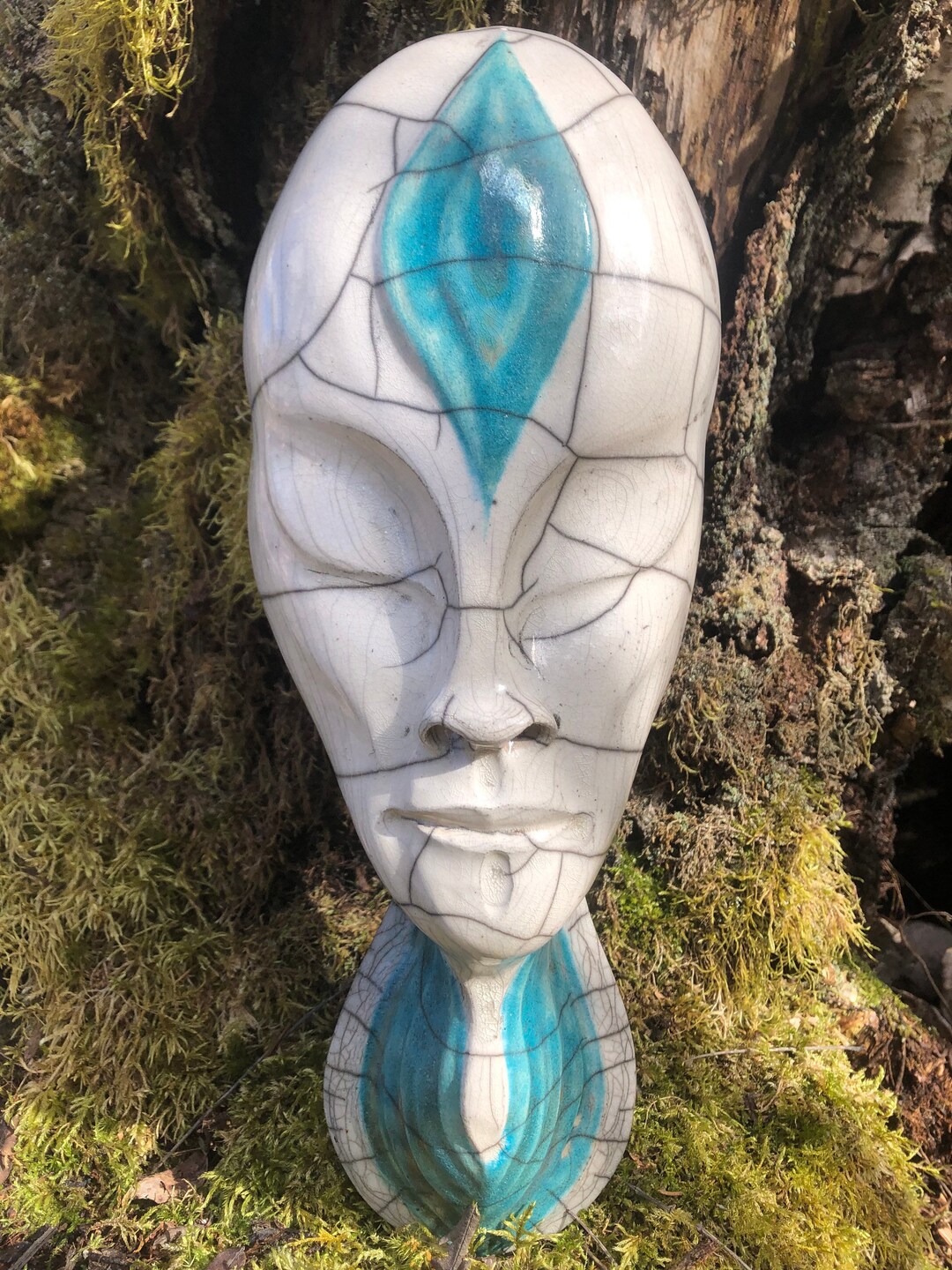 Ceramic Raku Mask Handmade Art From Sweden Wall Decoration - Etsy