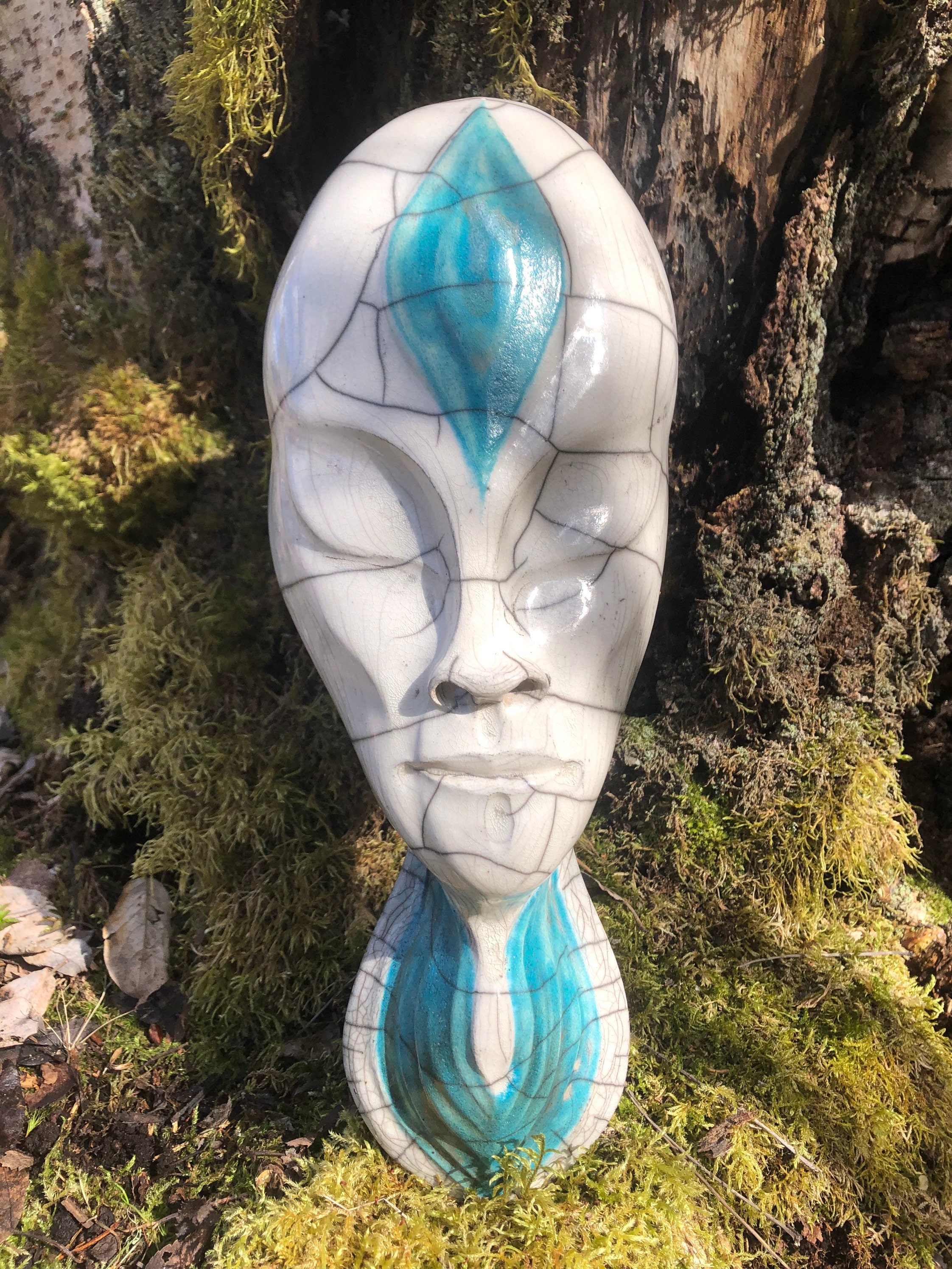 Ceramic Raku Mask Handmade Art From Sweden Wall Decoration - Etsy