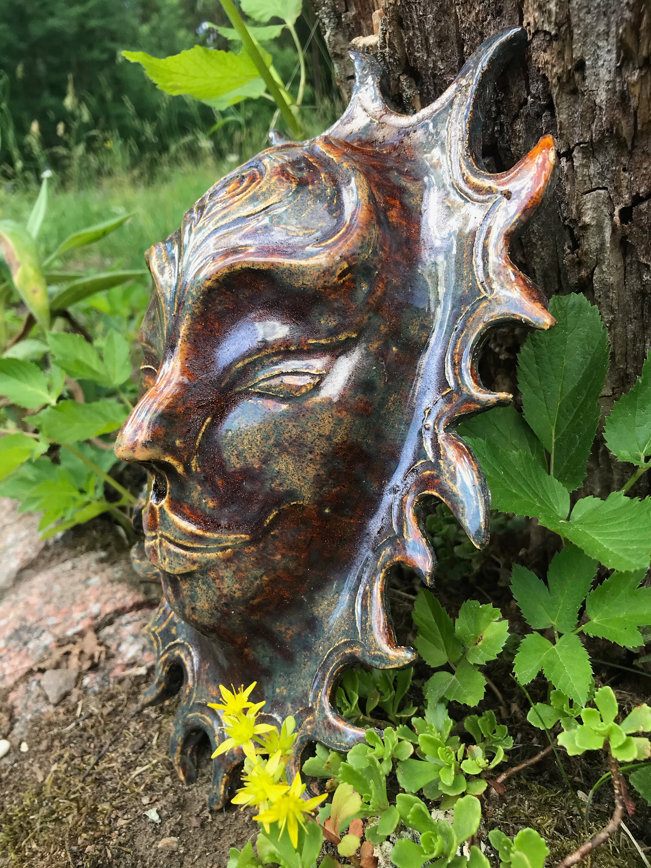 Ceramic Mask, Handmade Art From Sweden, Wall Decoration, Home Decor - Etsy