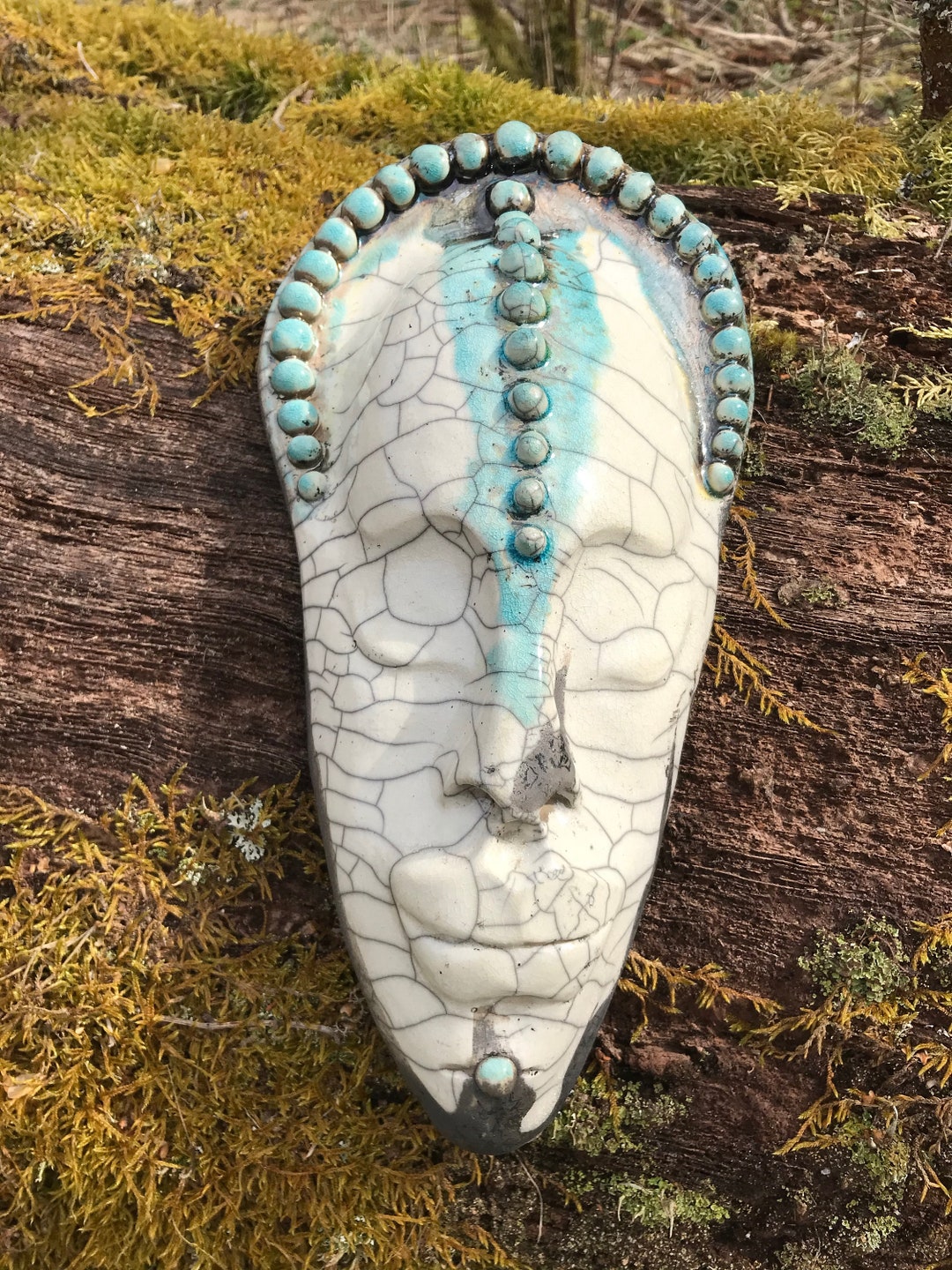 Ceramic Raku Mask, Handmade Art From Sweden, Wall Decoration, Home ...