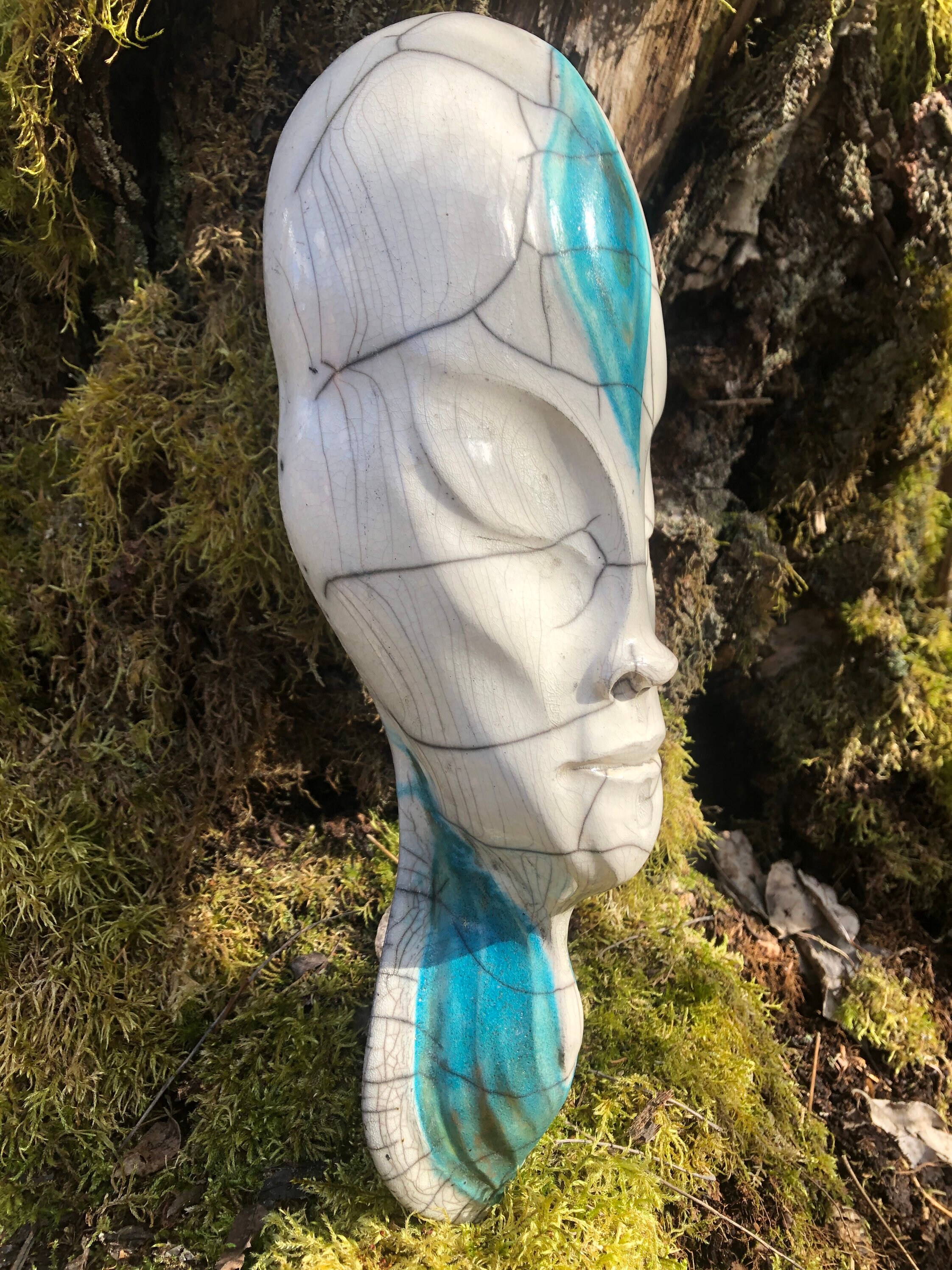 Ceramic Raku Mask Handmade Art From Sweden Wall Decoration - Etsy