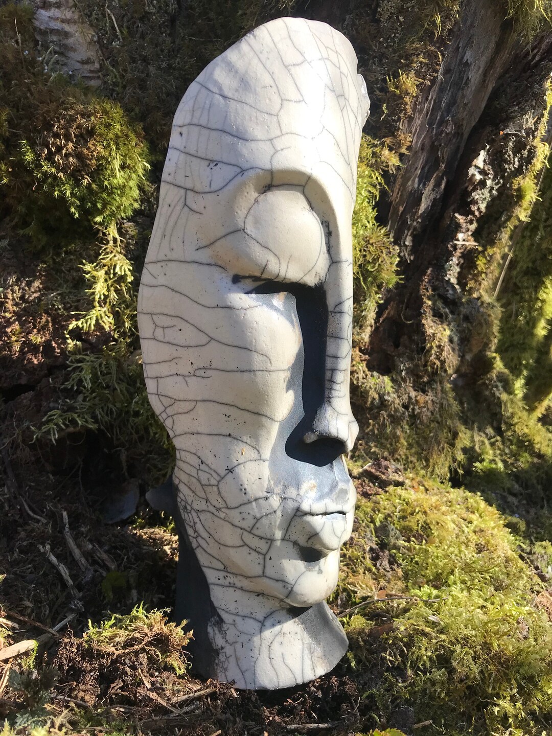 Ceramic Raku Mask, Handmade Art From Sweden, Decoration, Home Decor ...