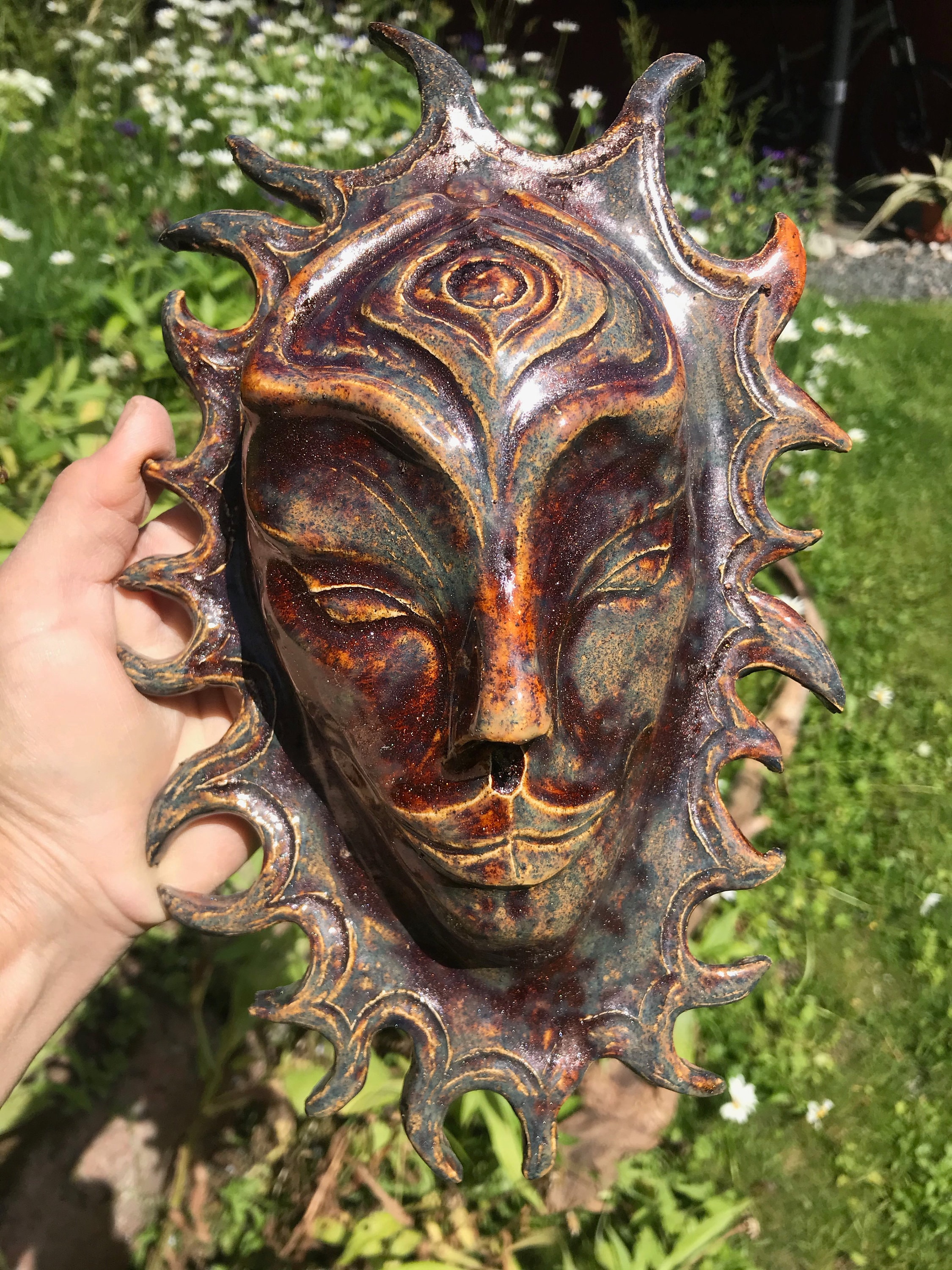 Ceramic Mask, Handmade Art From Sweden, Wall Decoration, Home Decor - Etsy