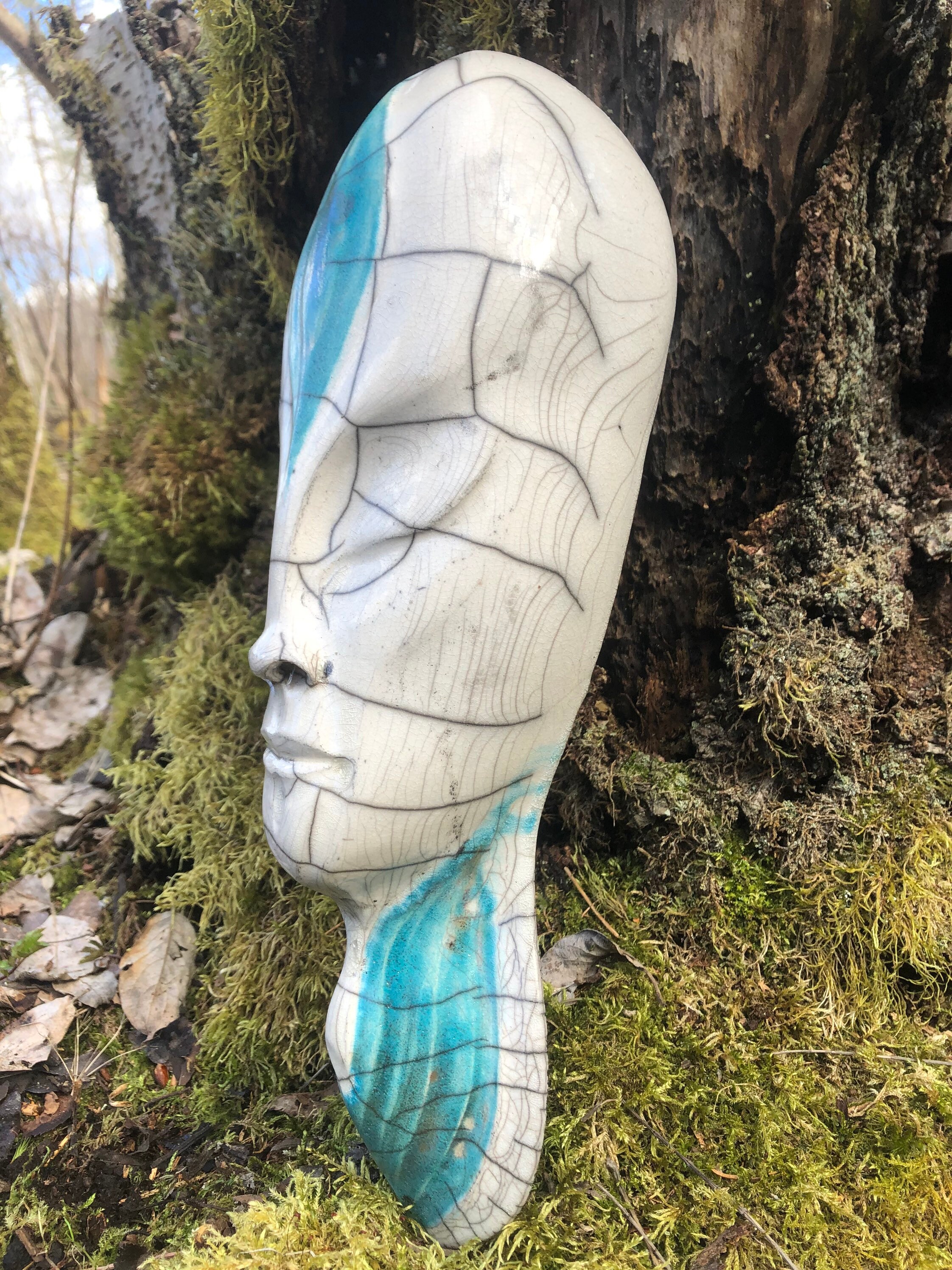 Ceramic Raku Mask Handmade Art From Sweden Wall Decoration - Etsy