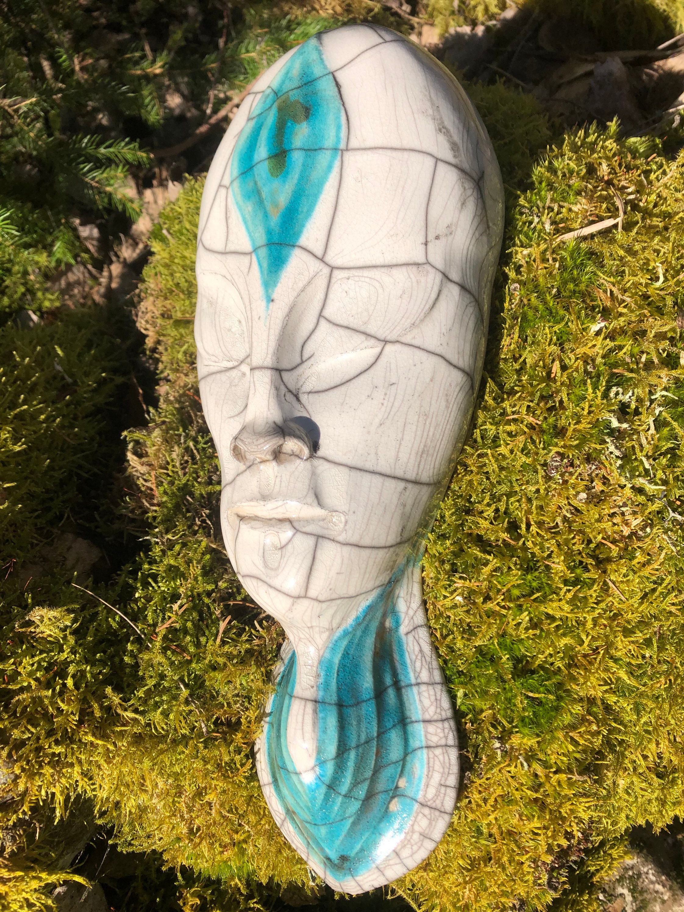 Ceramic Raku Mask Handmade Art From Sweden Wall Decoration - Etsy