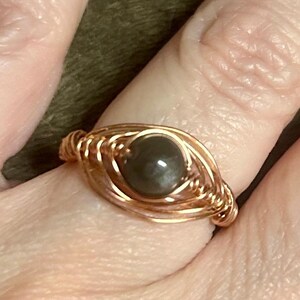 Copper Handcrafted Genuine Obsidian Ring - Etsy