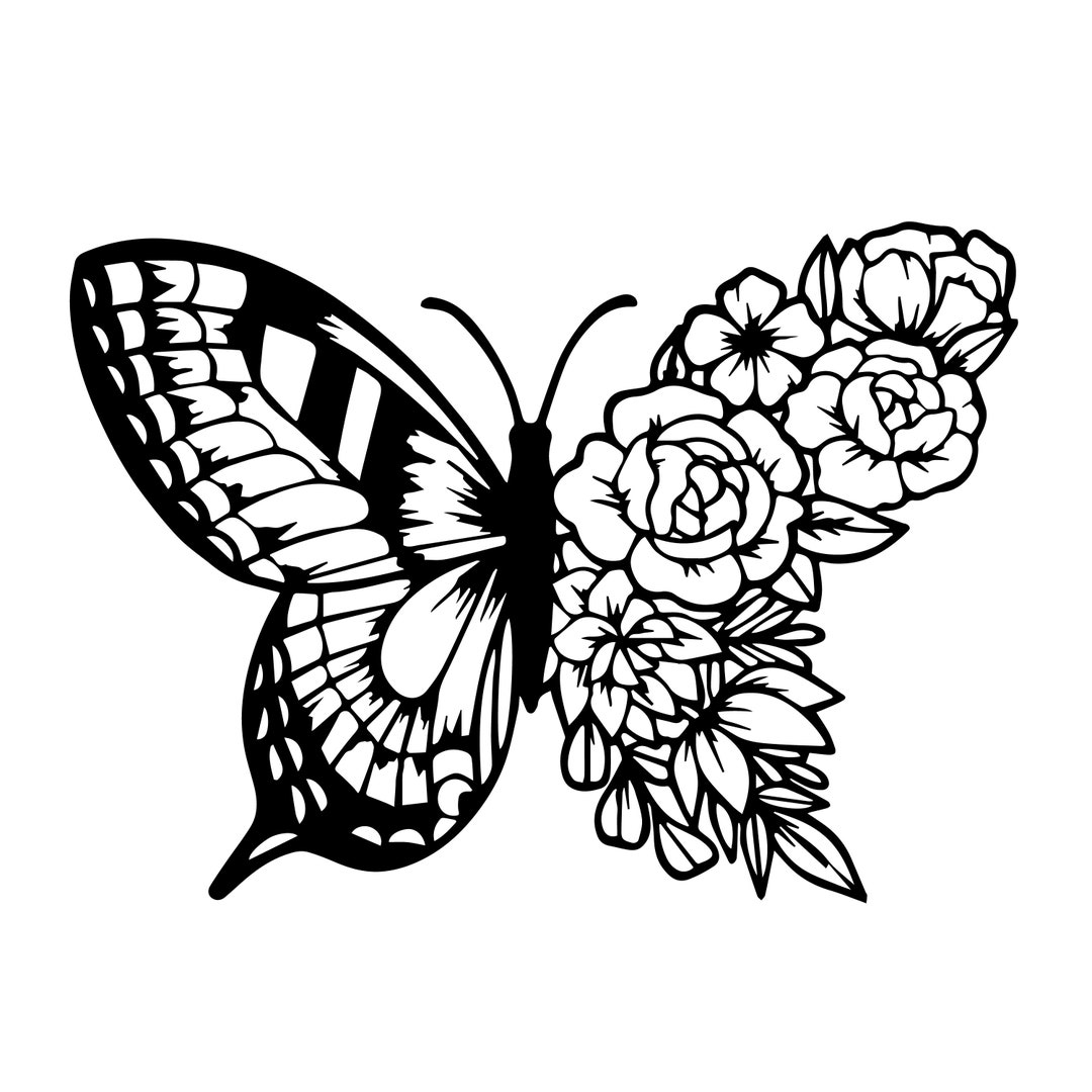 Blumenschmetterling Flower Butterfly SVG Download File Plotter File ...