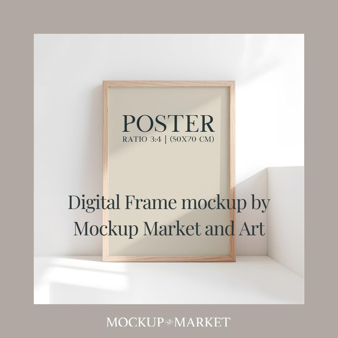 Vertical Frame Mockup, DIN Ratio A4, Frame Leaning Wall Template, PSD ...
