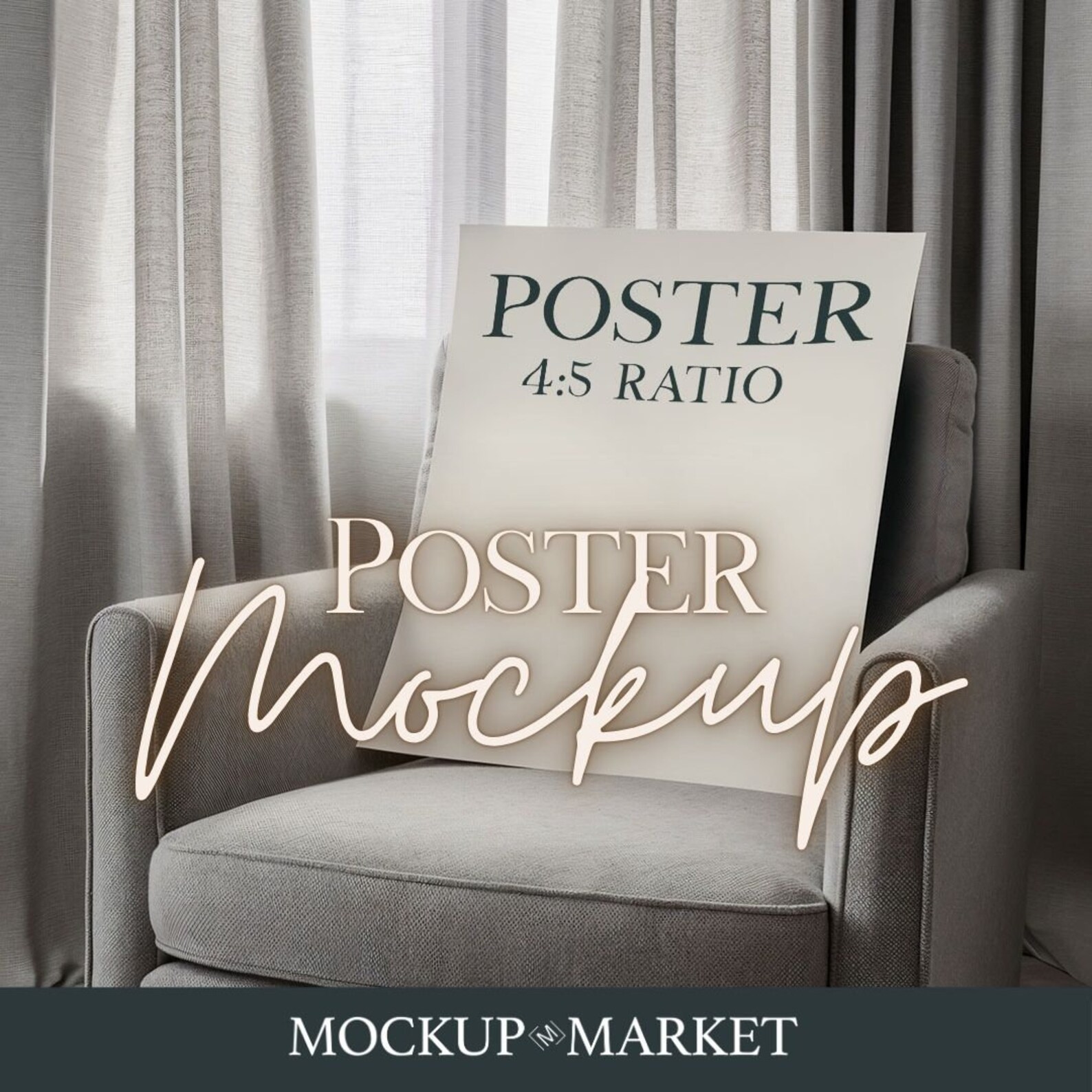 Poster Mockup Real Life Art Mockup Interior Poster Mockup Digital PSD ...