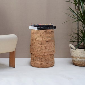 Solid Cork Stool 02 Natural Material Contemporary Side Table ...