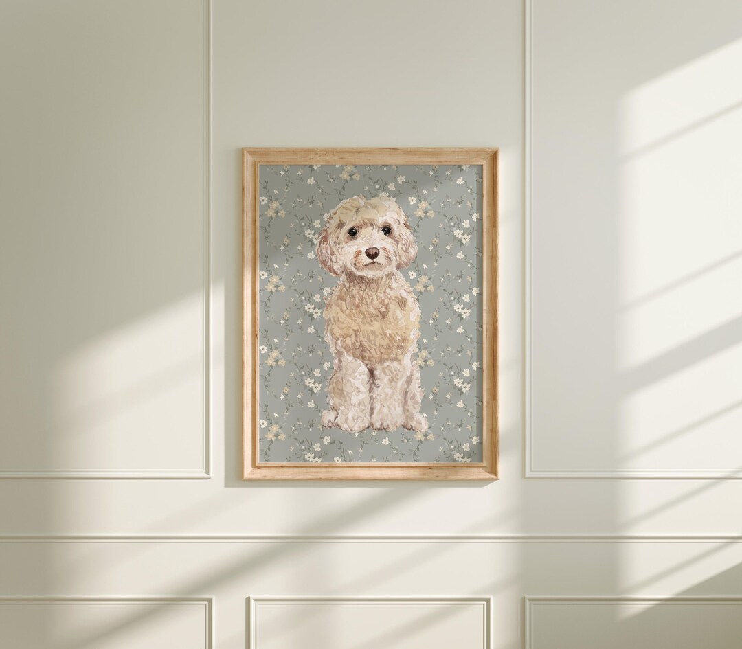 Cockapoo Painting Cockapoodle Dog Neutral Kids Room Studio Mcgee ...