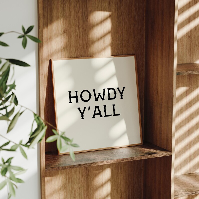 Howdy Y’all Modern Western Art Print | Nashville-inspired Decor ...