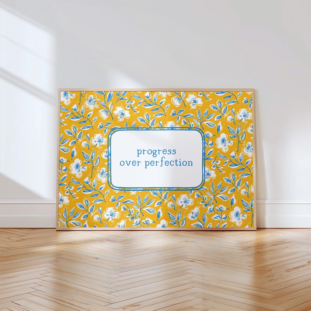 Progress Over Perfection Sign Perfectionism Growth Mindset ...