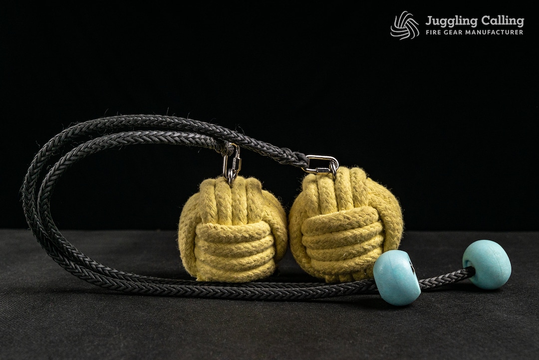 Monkey First Fire Poi With Technora – Monkey Fist 100% Kevlar Heads ...
