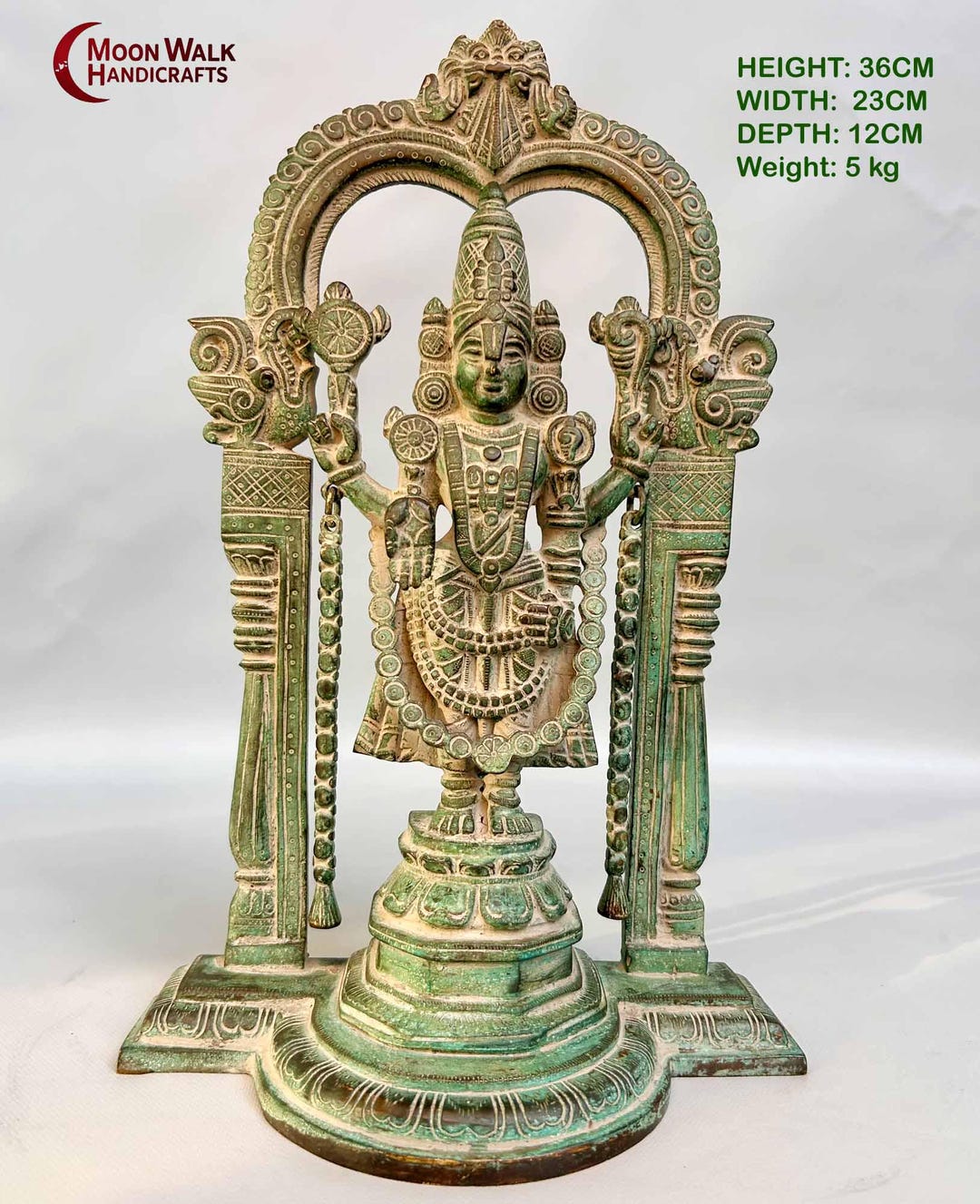Exquisite Brass Tirupati Balaji Venkateshwara Statue I Old Antique ...