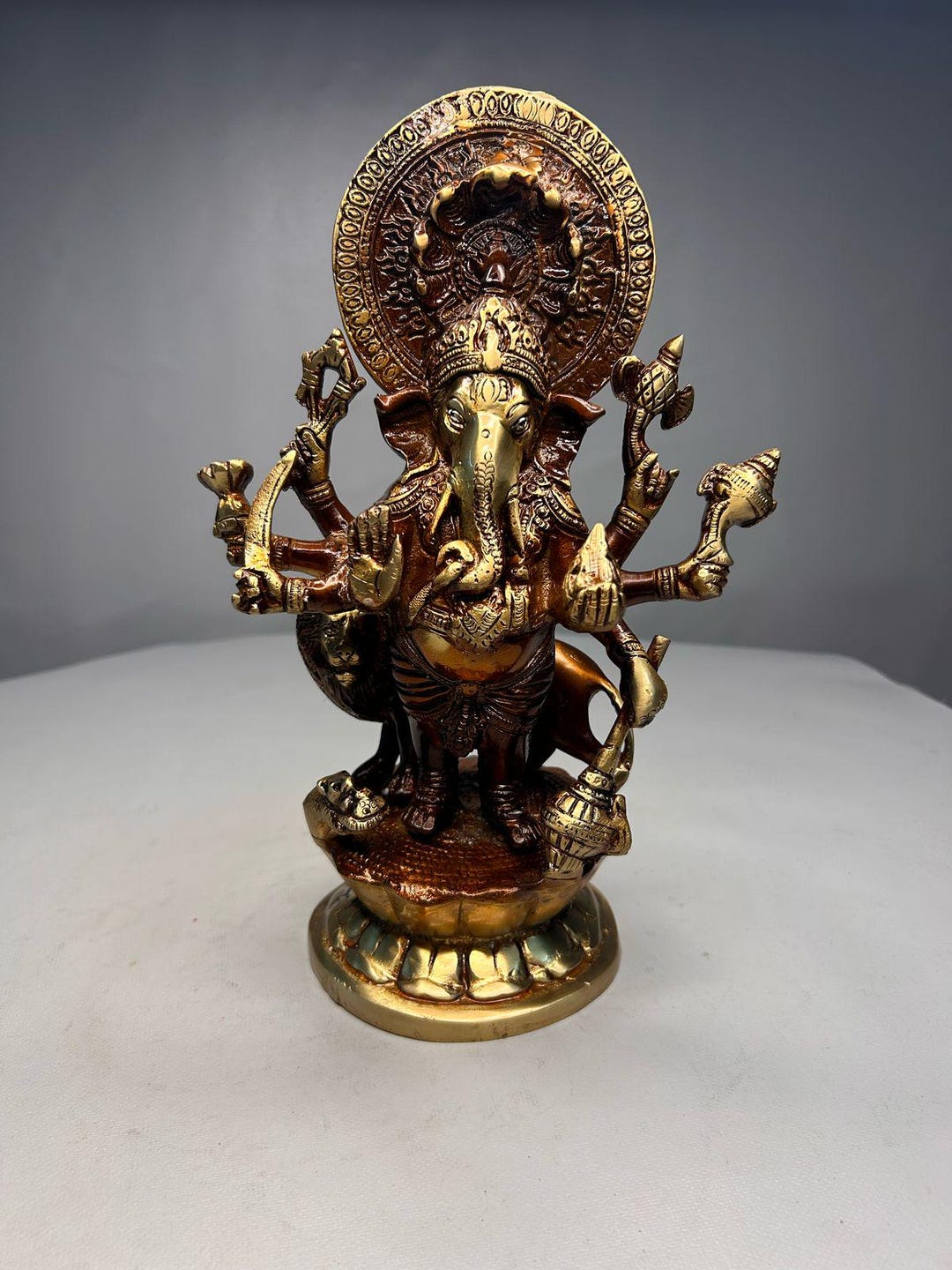 Handcrafted Ashtadhatu Ganesha Vishnu Avatar Statue, Multi-arm Ganpati ...
