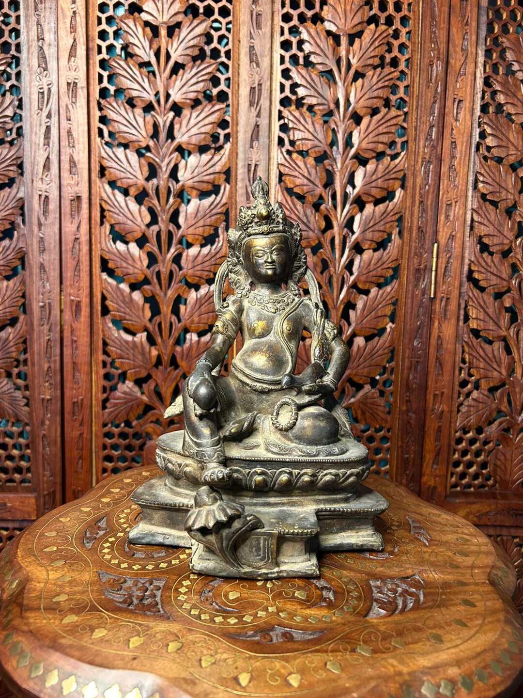 Antique Ashtadhatu Lord Kuber Statue – Hindu God of Wealth and ...