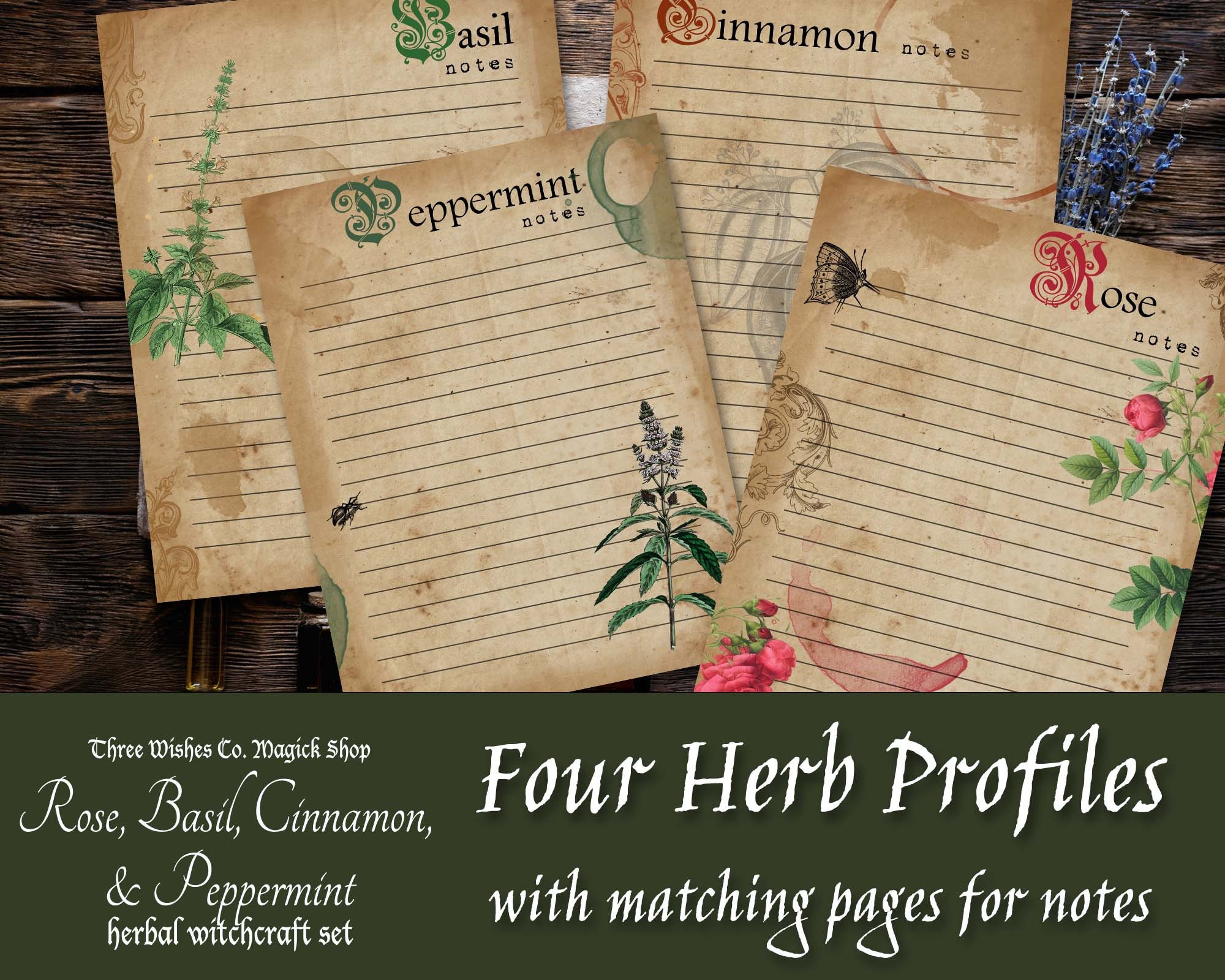Printable Herb Profiles Book of Shadows Pages Herb - Etsy