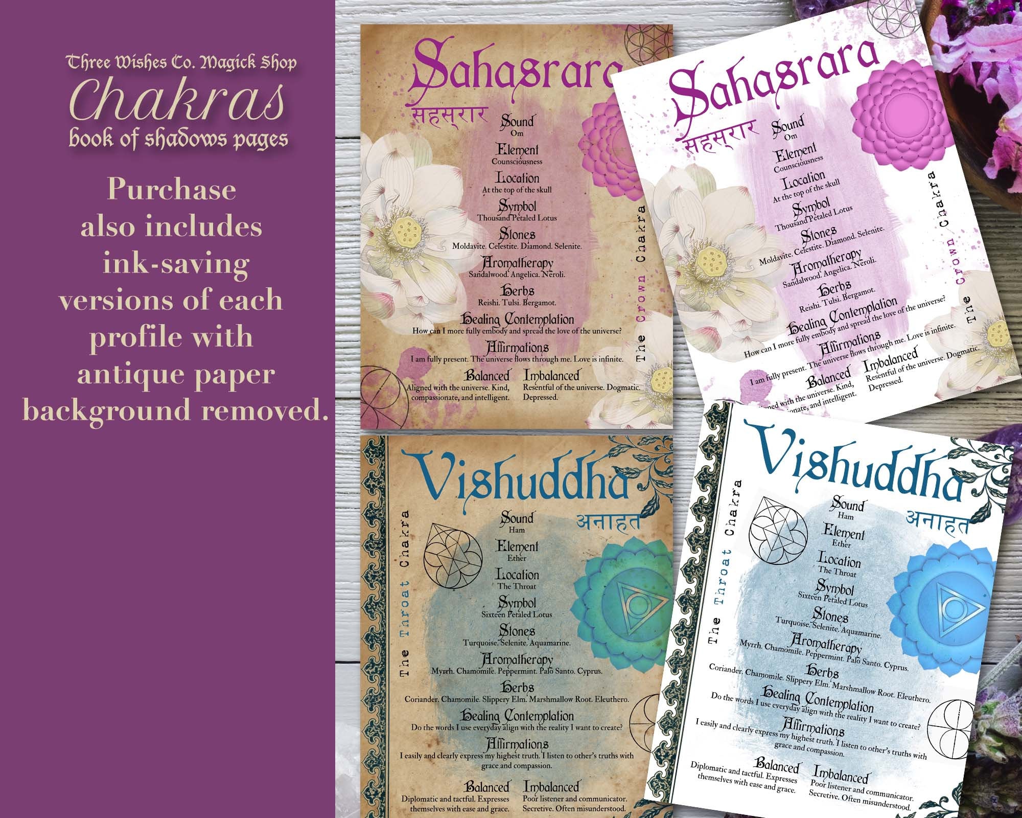 Chakra Book of Shadows Pages, Yoga Printables, Scrapbook, Chakras ...