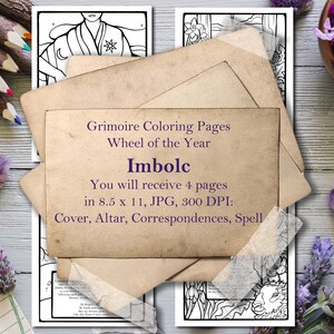Imbolc Coloring Page, Candlemas, Sabbat, Wheel of the Year, Coloring ...