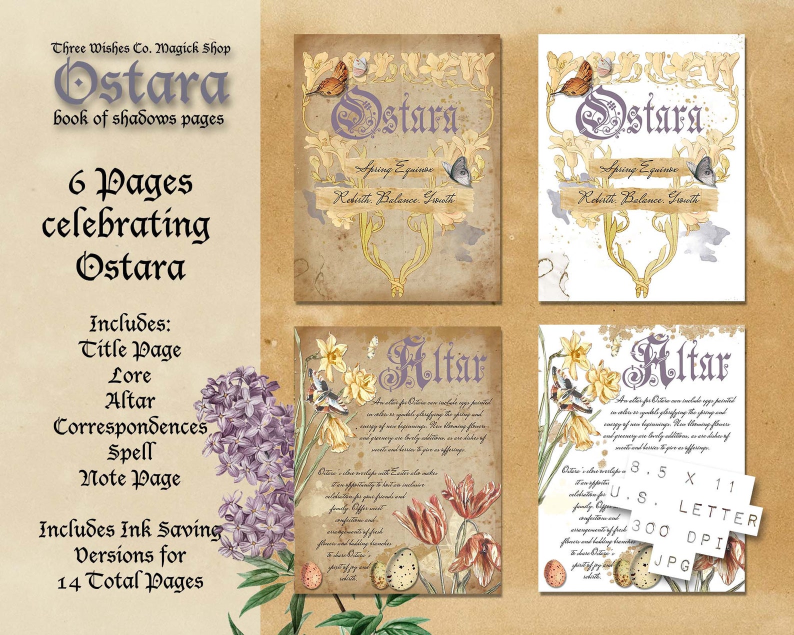 Ostara Book of Shadows Sabbath Scrapbook Witch Collage - Etsy
