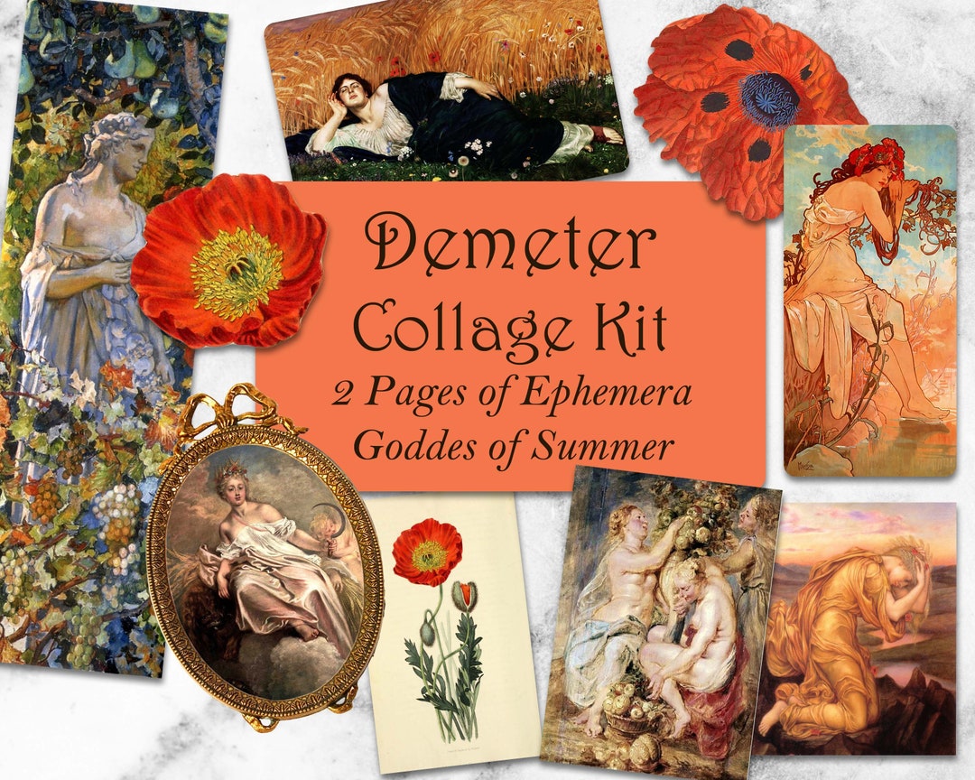 Goddess Collage Sheets, Demeter, PNG, JPG, Clipart, Digital Collage ...