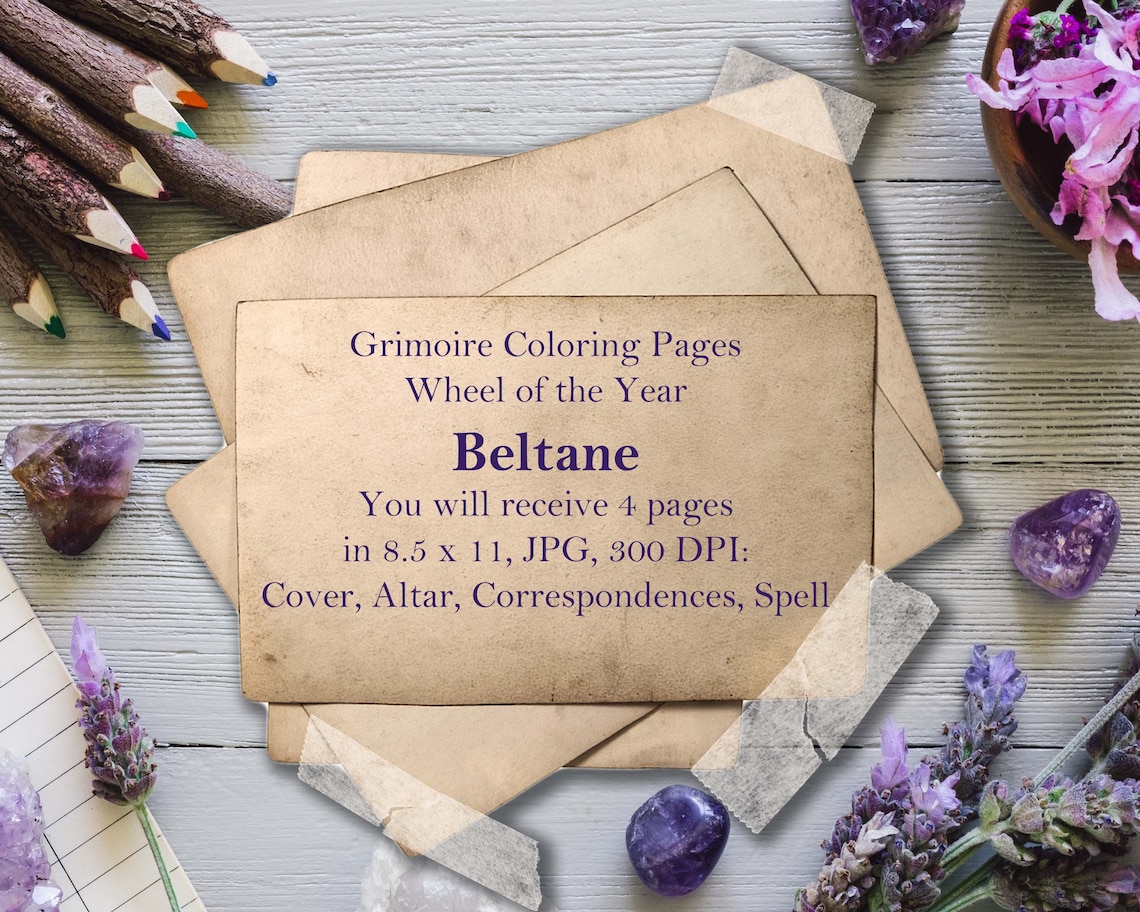 Beltane Coloring Page, May Day, Sabbath, Wheel of the Year, Coloring ...