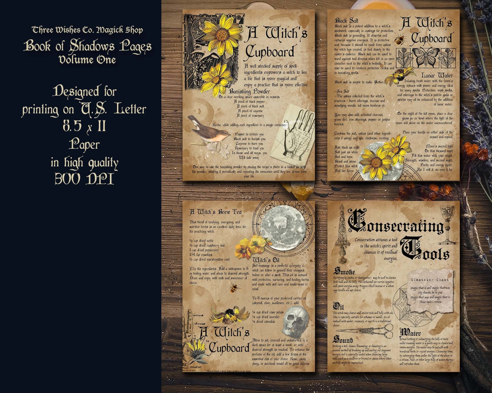 Book of Shadows Pages, Vol One, Grimoire, Witch Ideas, Spell Book ...