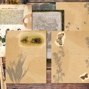 Digital Green Witch Grimoire Scrapbook, Witch Collage, Spell Book ...