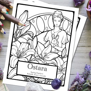 Ostara Coloring Page, Spring Equinox, Sabbat, Wheel of the Year ...