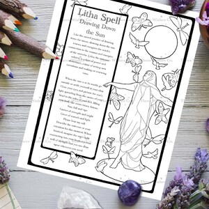 Litha, Sabbat, Wheel of the Year, Coloring Pages, Book of Spells, Wicca ...