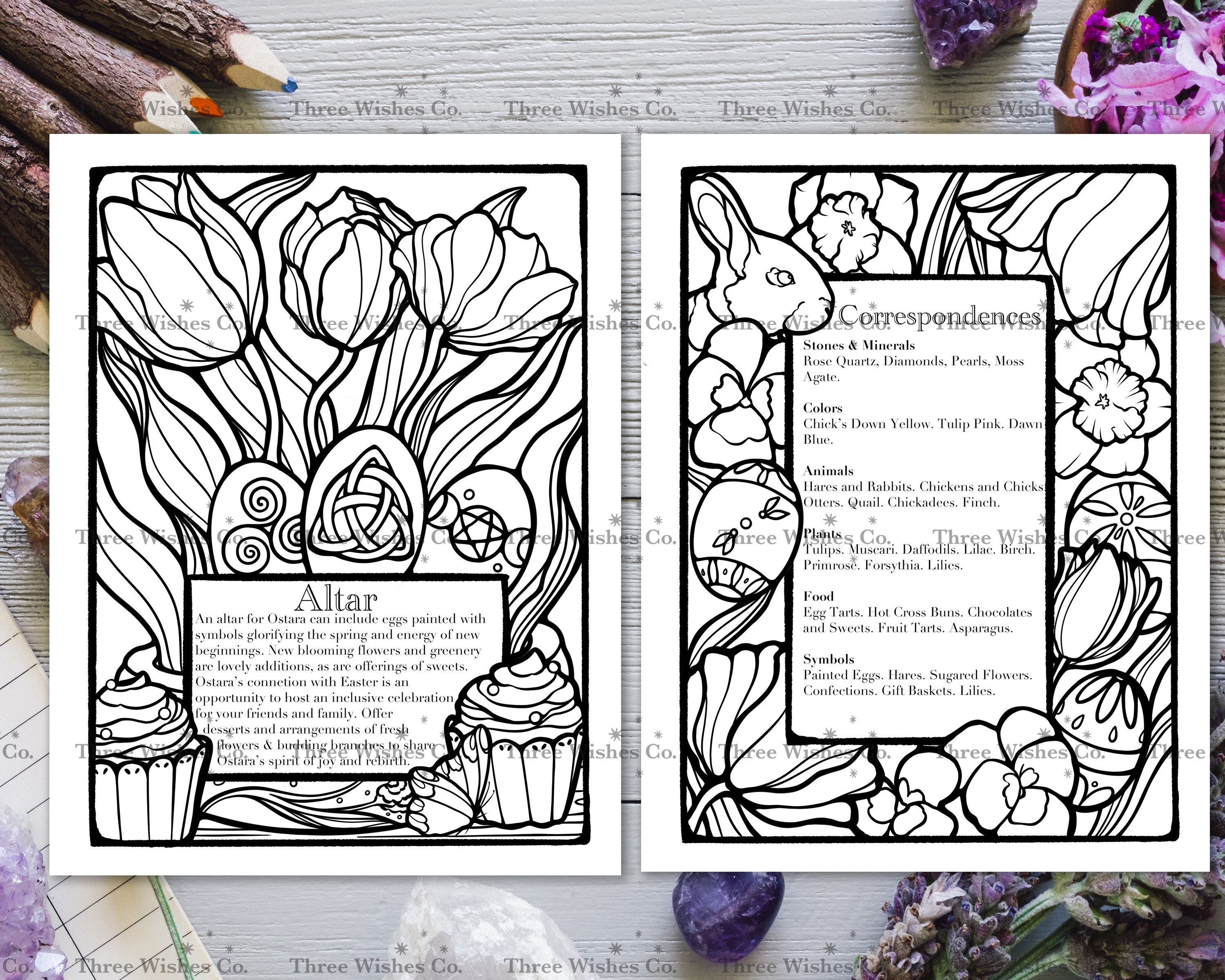 Ostara Coloring Page, Spring Equinox, Sabbat, Wheel of the Year ...