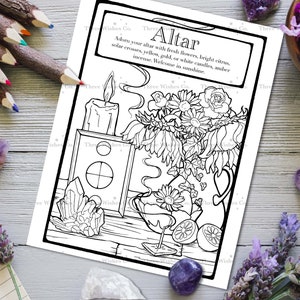 Litha, Sabbat, Wheel of the Year, Coloring Pages, Book of Spells, Wicca ...