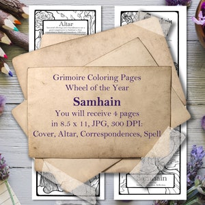 Samhain Coloring Page, Sabbat, Wheel of the Year, Coloring Pages, Book ...