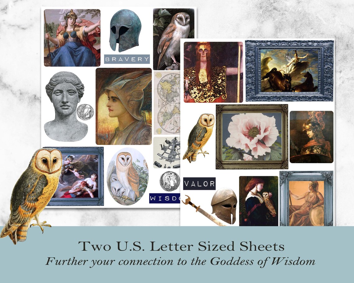Goddess Collage Sheets, Athena, Minerva, PNG, Clipart, Digital Collage ...