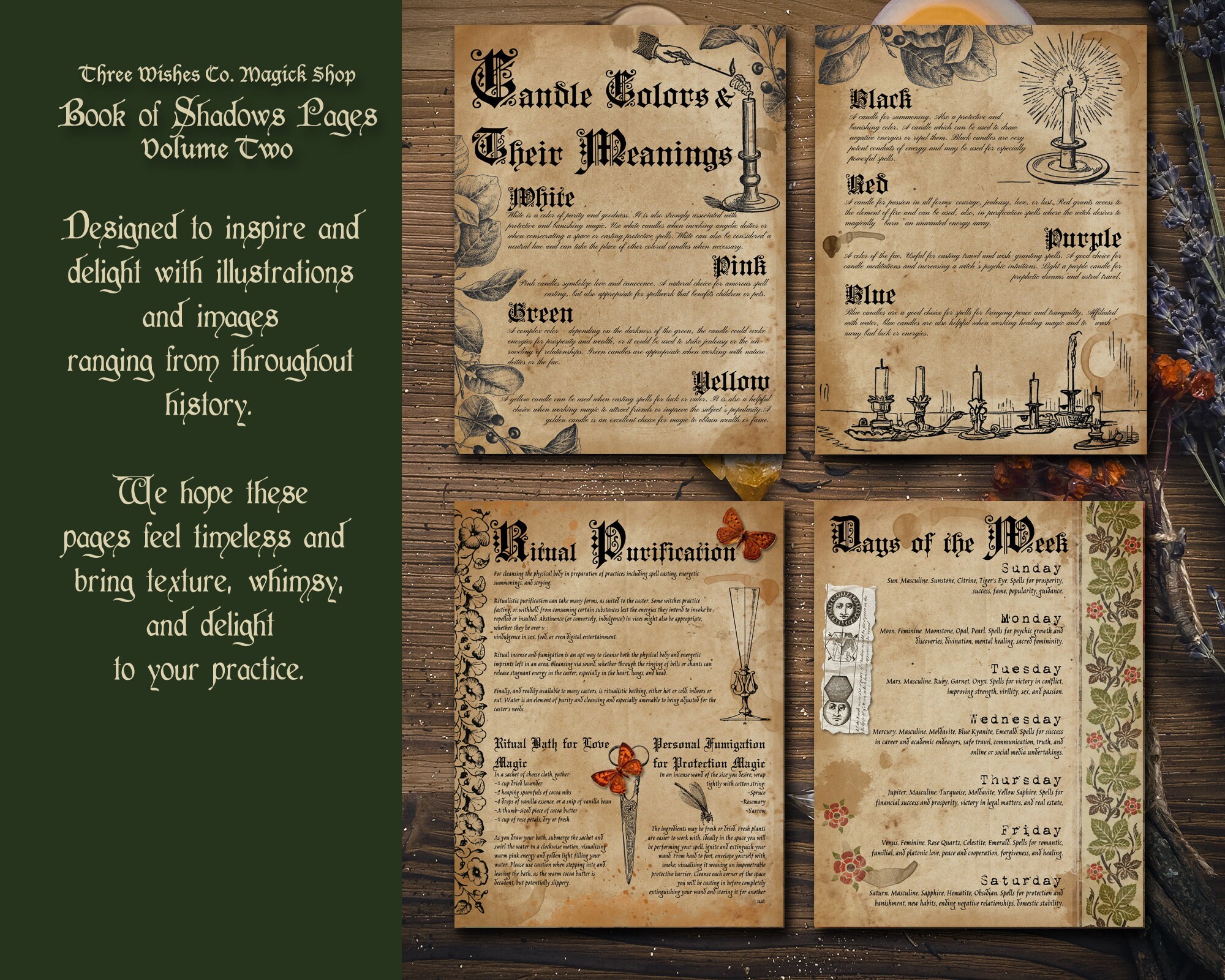 Book of Shadows Pages, Vol Two, Grimoire, Witch Ideas, Spell Book ...