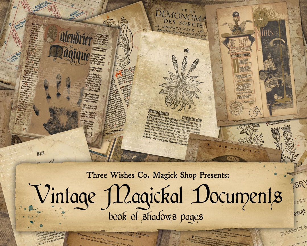 Vintage Occult Book Pages, Astrology, Charmed Book of Shadows, Grimoire ...