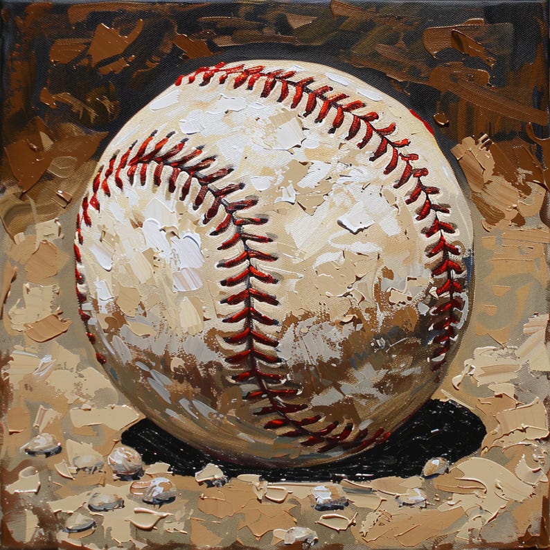 Baseball Ball Painting Sports Artwork - Etsy