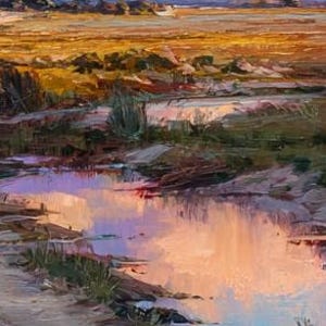 Texas Sunset Landscape Painting: Impressionist Cloud Art by Pai Mare - Etsy