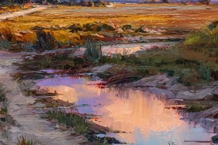 Texas Sunset Landscape Painting: Impressionist Cloud Art by Pai Mare - Etsy