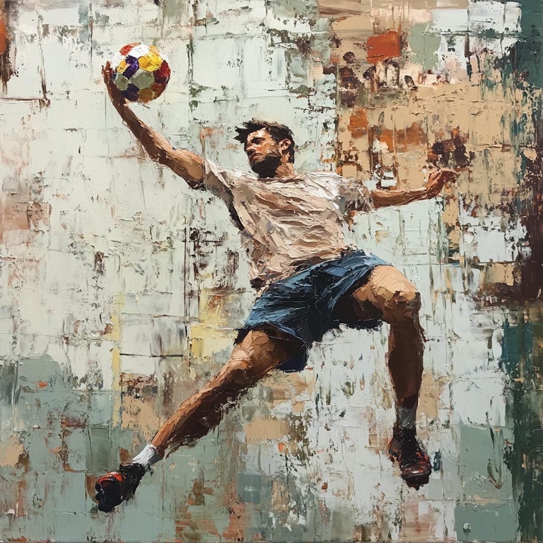 Goalkeeper - Textured Acrylic Painting, One-of-a-kind Original Artwork ...