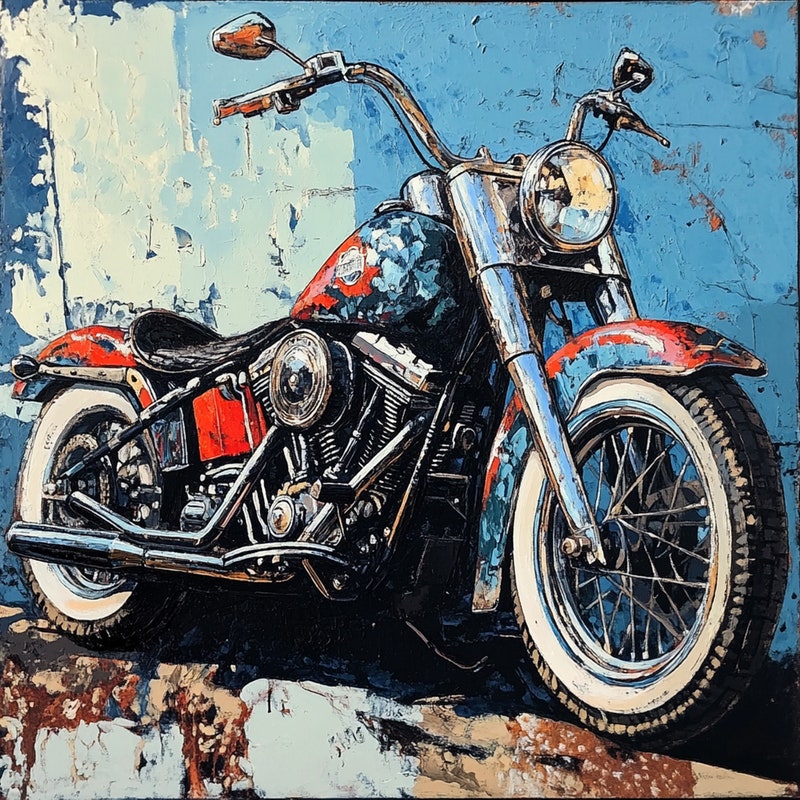 Abstract Harley Davidson Painting - Etsy