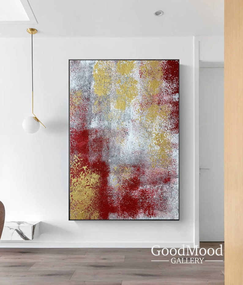 Red and Gold Abstract Art Extra Large Wall Art Canvas - Etsy