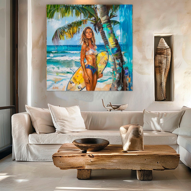 Surfing Mixed Media Painting One of a Kind - Etsy Canada