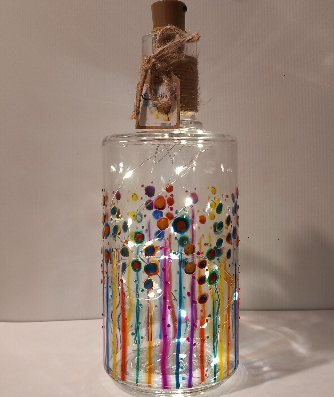 Colour Carnival Hand Painted Bottle Light Decanter (can Be Personalised ...