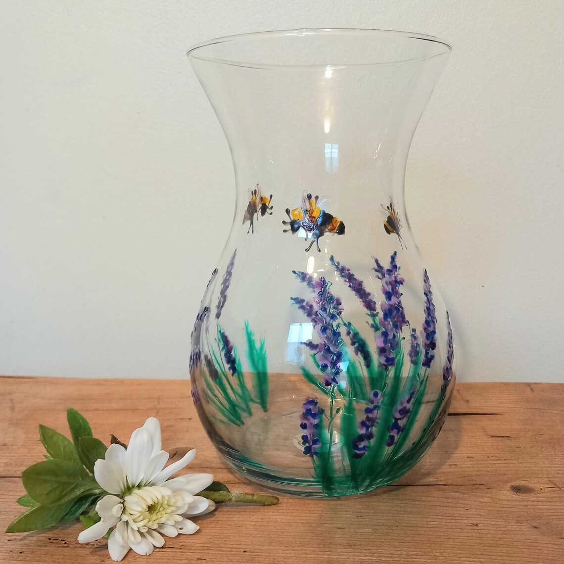 Lay-zzzeee Lavender, Hand Painted Glass Vase (can Be Personalised for ...