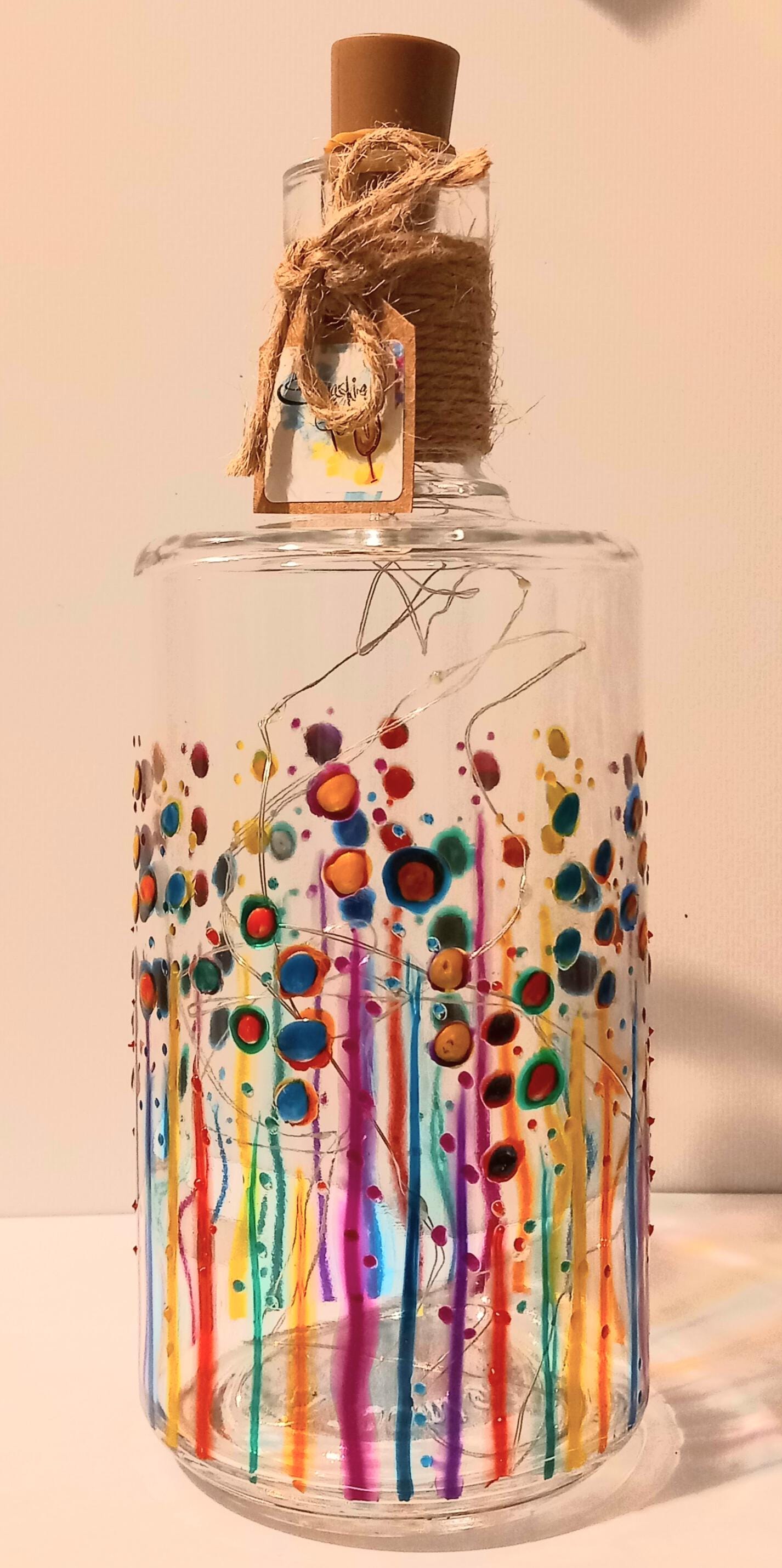 Colour Carnival Hand Painted Bottle Light Decanter (can Be Personalised ...