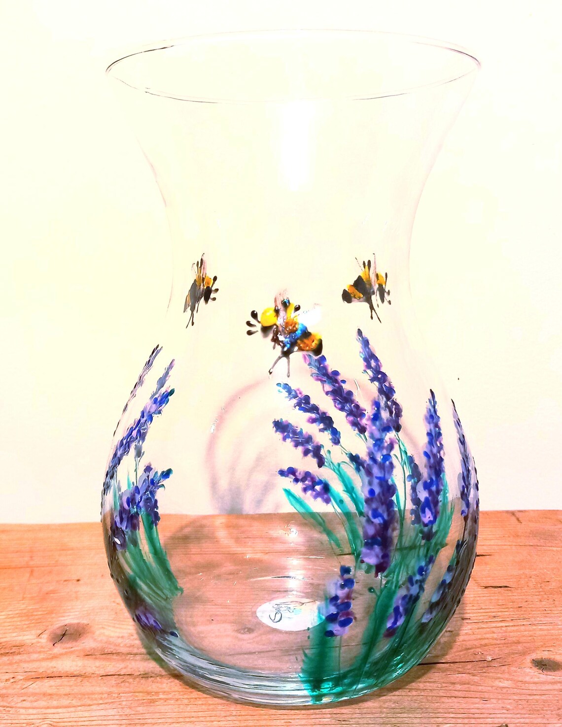 Lay-zzzeee Lavender, Hand Painted Glass Vase (can Be Personalised for ...