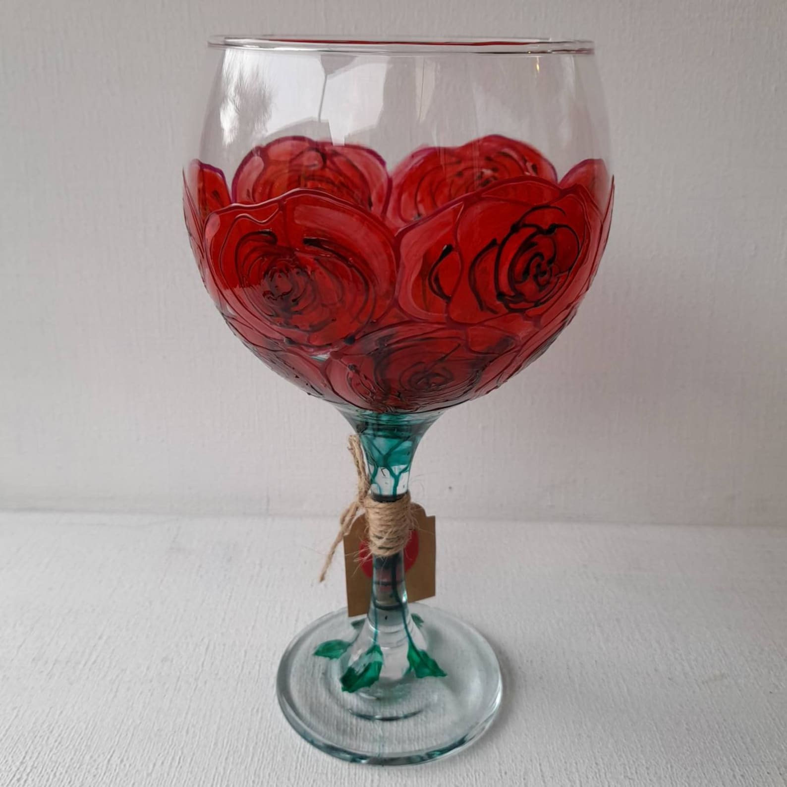 Red Rose's Roses Are Red Hand Painted Gin Glass can - Etsy UK